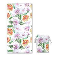 China Customized Large Quick Drying Print logo Option Custom Beach Towel for sale