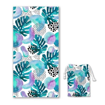 China Custom Beach Towel 80*160cm Microfiber Waffle Beach Towel Super Absorbent Quick Dry Sand Free Waffle Weave Towel for Swimming Travel for sale