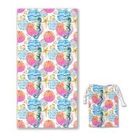 China High Quality Print Logo Water Absorption Sand Free Custom Microfiber Custom Beach Towel for sale