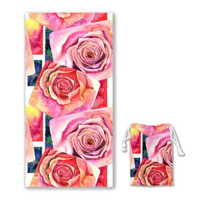 China Custom Beach Towel with Drawstring Backpack Custom Printed Microfiber Towel logo for sale