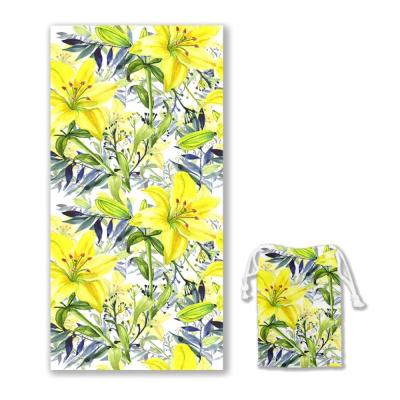 China Custom Beach Towel with Drawstring Backpack Custom Printed Microfiber Towel logo for sale