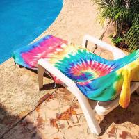 China Recycled Microfiber Waffle Beach Towel Double Side Print Custom Design Printed Beach Towel for sale