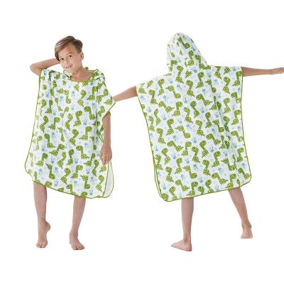 China Hot Selling Kids Bath Towel Hooded Kids Hooded Microfiber Poncho Towel Hooded Towel for Kids Beach for sale