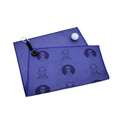 China High Quality Micro Fiber Golf Microfiber Waffle Golf Towel Woven Pattern Custom for sale