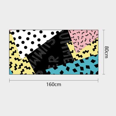 China Microfiber Single Side Custom Printed Microfiber Beach Towel Wholesale Custom Logo Sand Free Beach Towel with Mesh Bag for sale