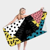 China Customized Printing Sand Free Microfiber Suede Towel With Carry Bag 80%RPET 20%Polyamide Beach Towel GYM Travel Towel for sale