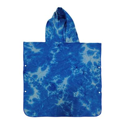 China ECO2 Factory Sales Kids Poncho Beach Hooded Towel High Quality Microfiber Poncho Towel Dual Textures Hotel and Beach Use Adult Bathrobes for sale
