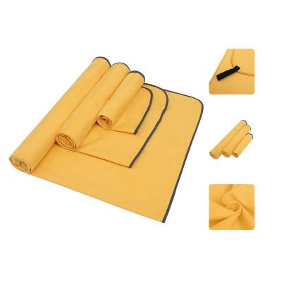 China OEM 40x80cm Swimming Solid Microfiber Sports Towel Custom Logo With Mesh Bag for sale