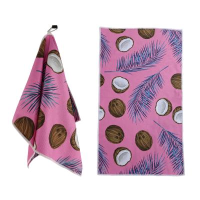China Wholesale Custom Golf Towel with Embroidered logo Printing Microfiber Waffle Golf Towel Promotional Sports Golf Cleaning Towel for sale