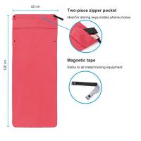 China Sports Gym Fitness Towel With Zipper Pocket Bench Magnetic Custom logo Microfiber Gym Towel Sports Portable Gym for sale