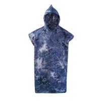 China Cheap Bulk Custom Printed Microfiber Surf Hooded Poncho Beach Towel For Adults for sale