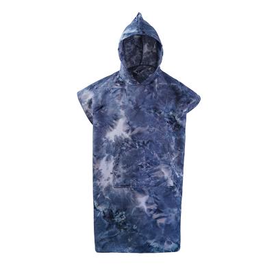 China Cheap Bulk Custom Printed Microfiber Surf Hooded Poncho Beach Towel For Adults for sale
