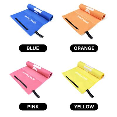 China Super Absorbent Compact Microfiber Gym Towel and Sports Towel Quick Drying with Mesh Bag Woven Technics for sale