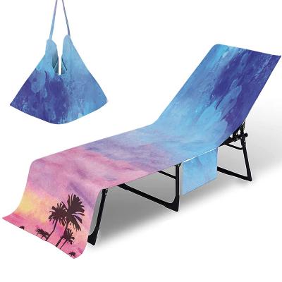China Microfiber Beach Towel Large Lounge Chair Beach Towel Custom Chair Cover for sale