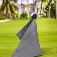 China Custom Logo Microfiber Golf Waffle Golf Towel with Removable Magnet Sports Towel for Strong Hold on Golf Carts for sale