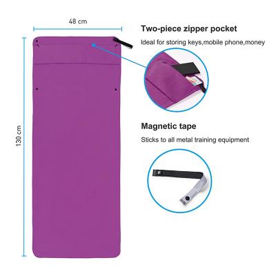 China Custom Design Printing Super Absorbent Premium Microfiber Gym Towel with Elastic Band Gym Towels for sale