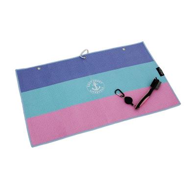 China Waffle Microfiber Golf Towel Printed Sports Towels for sale