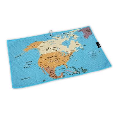 China Golf Ball Cleaning Sublimation Microfiber Towels Custom Logo for sale