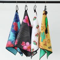 China OEM Stock Microfiber Golf Towels Wholesale Custom Print Microfiber Golf Ball Towel Magnetic Waffle Golf Towel With Magnet for sale