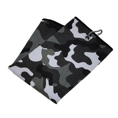 China Custom Logo Microfiber Waffle Towel For Sports Golf for sale