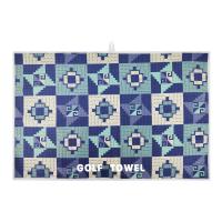 China Custom Printed Sublimation Waffle Microfiber Golf Towels With Logo and clip for sale