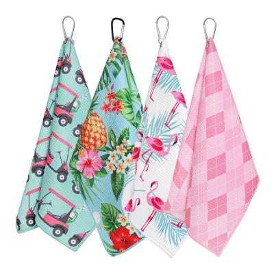 China Sublimation Cooling Microfiber Golf Towel Custom Logo Printed for sale