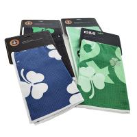 China Digital Printed Super Absorbent Microfiber Waffle Weave Golf Towel Custom Personalized Microfiber Golf Towels with Hook for sale