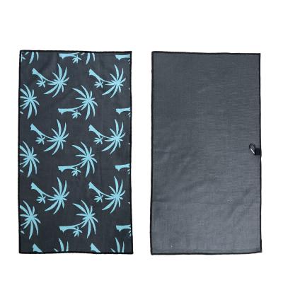 China Sport Gym Microfibre Pattern Fabric Custom Thick Waffle Weave Golf Towel With Logo Sublimation Golf Microfiber Waffle Towel for sale