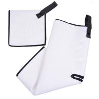 China Customised Microfiber Golf Towel Waffle Golf Sports Towel Personalised with Logo and Soft Grommet Hook for sale