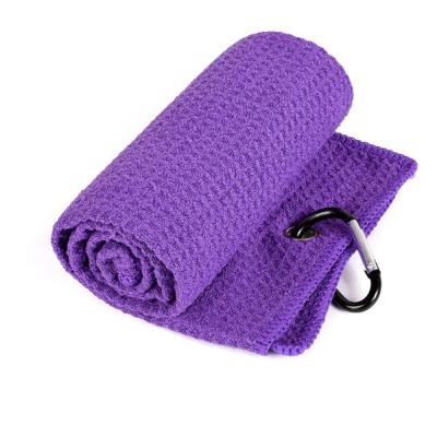 China Promotional Custom Microfiber Waffle Printed Sports Golf Gym Towels With Logo for sale