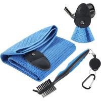 China 40*60CM Quick Dry Tri-fold Golf Sports Towel Golf Towels Microfiber Waffle Plain Golf Towel With Hook for sale
