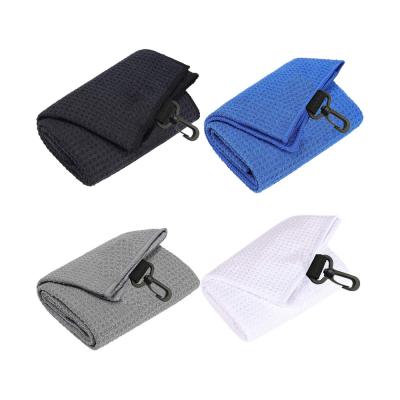 China New Style Quick Drying Custom Printed Microfiber Golf Towel With Grommet Set Blank Printed Golf Towels for Sport Towel for sale