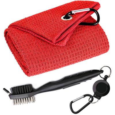 China Custom Designed Microfiebr Golf Towel Fashion Microfiber Waffle Sports Towel Wiping Rod Sweat Absorbing Soft Gym Towel Printed Techniques Small for sale