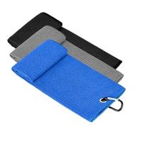 China 40 X 40 Microfiber Blank Polyester Golf Towels Tri-fold For Sublimation for sale