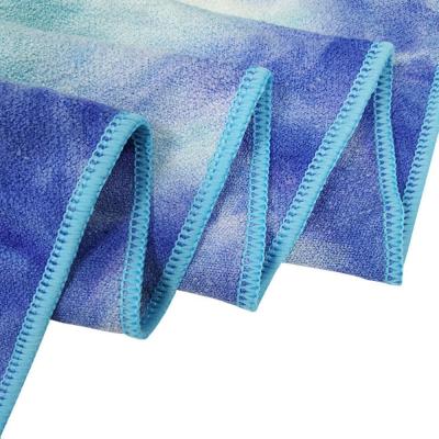 China Non-Slip Microfiber Yoga Mat Towel with Feet Odor Isolation Quick-Drying Superfine Fiber Bath Towel Large Size Plant Flowers Logo for sale