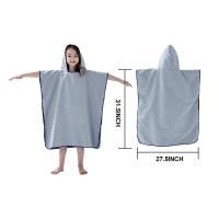China Sustainable Microfiber Adult Kids Beach Surf Swim Diving Hooded Poncho Changing Towel Bath Robe with Half Sleeve and Hood for sale