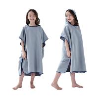 China Hot Sale Custom logo Microfiber Terry Adult Hood Beach Robe Towel Changing Robe Surf Hooded Poncho Towel for sale