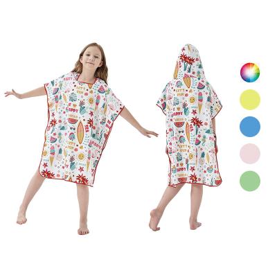 China Adult Swim Diving Microfiber Poncho Towel Towelling Beach Changing Robe for sale