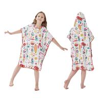 China Recycled Hooded Childrens Suede Microfiber Poncho Towel For Beach Surfing for sale