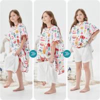 China Microfiber Childrens Hooded Beach Towels Womens Beach Poncho for sale