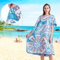 China Custom Microfiber Seaside Surf Poncho Hood Logo Printed Compressed Design for Beach Changing Wetsuits Wholesale Microfiber Poncho Towel for sale