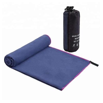 China OEM Suede Solid Color Beach Towel Quick-Dry Gym Microfiber Sports Towel for sale