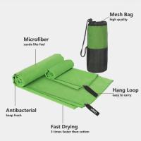 China Custom Mesh Bag With Logo RPET Portable Microfiber Sports Towel for sale