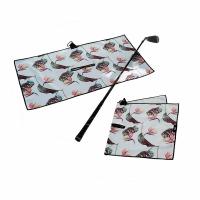 China EO Custom Logo Microfiber Printed for Golf Clubs Multi Waffle Golf Towels for sale