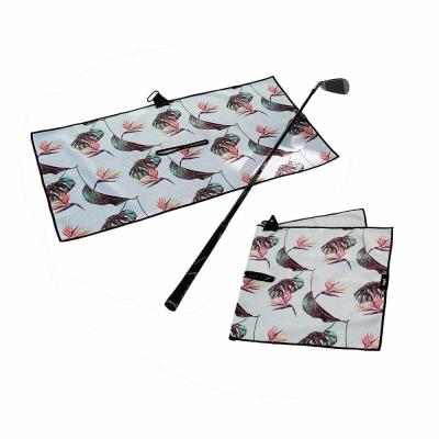 China EO Custom Logo Microfiber Printed for Golf Clubs Multi Waffle Golf Towels for sale