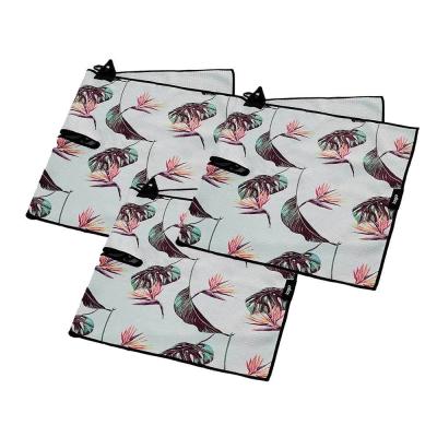 China Full Color Printing Golf Towels With Carabiner Waffle Microfiber Golf Towel for sale