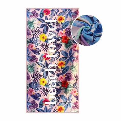 China Portable Large Soft Non slip Fast Drying Absorbent Microfiber Beach Towel for sale