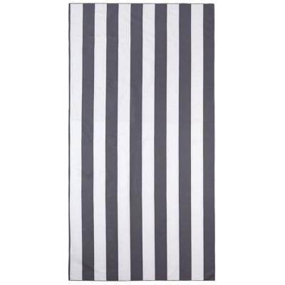 China Quick Dry Custom Digital Printed Stripe Beach Towel Microfibre Suede Towel for sale