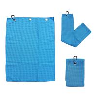 China Customized Logo High Quality Waffle Microfiber Golf Towel with Carabiner for sale