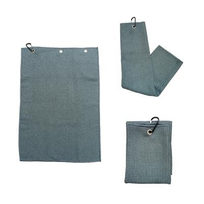China Custom Logo Design Golf Towel High Quality Microfiber Golf Towel for sale